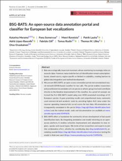 BSG-BATS : An open-source data annotation portal and classifier for ...