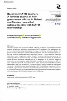 Becoming NATO brothers : A feminist analysis of how government ...