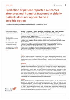 Prediction of patient-reported outcomes after proximal humerus ...